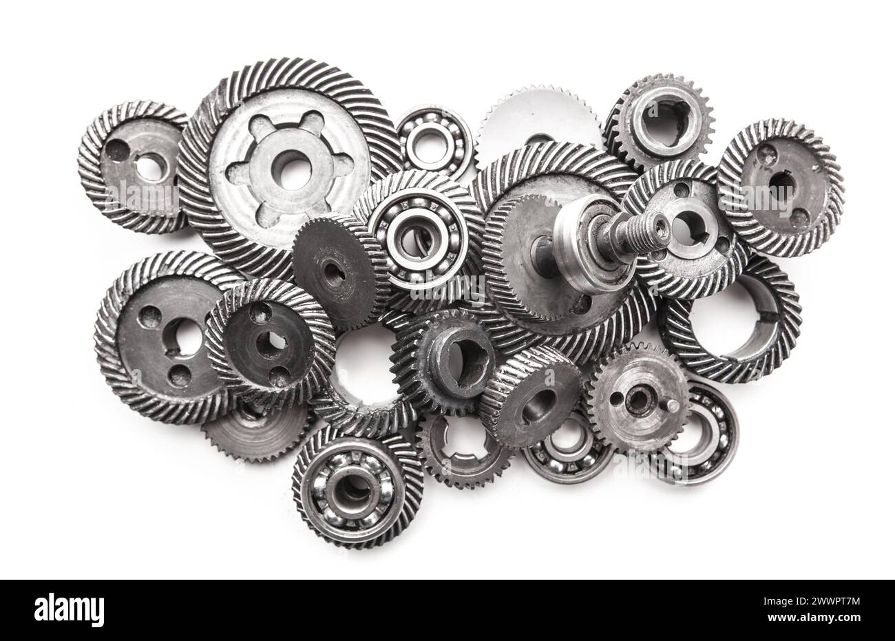 Gear metal wheels, isolated on white background Stock Photo - Alamy