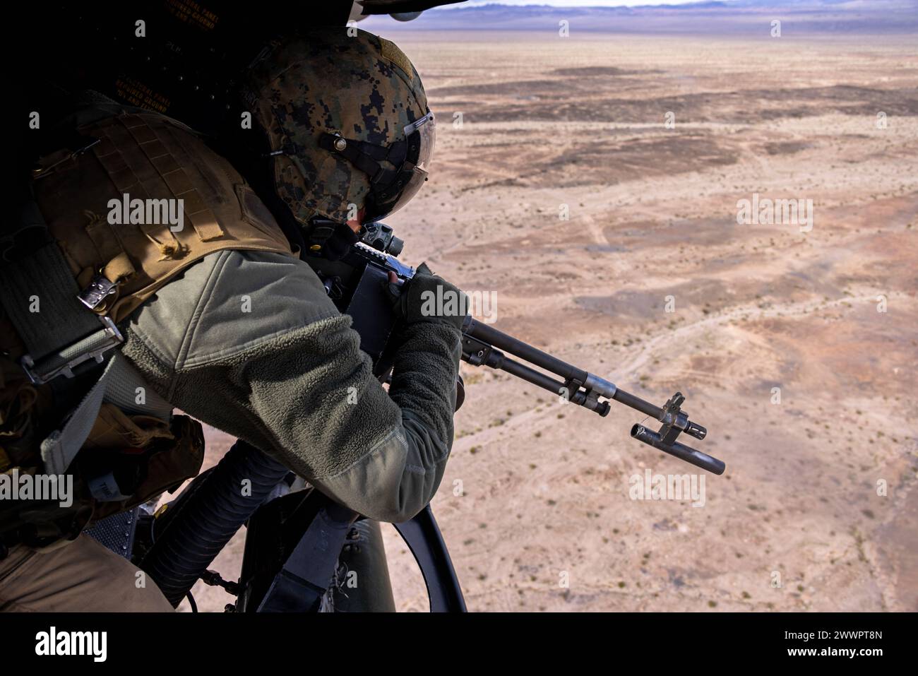 U.S. Marine Corps Cpl. Nicky Drury, a UH-1Y Venom crew chief with ...