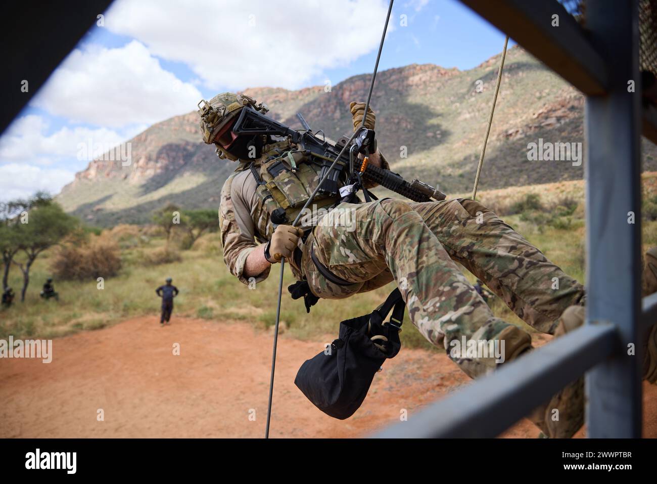A U.S. Air Force Airman from the 26th Special Tactics Squadron, United ...