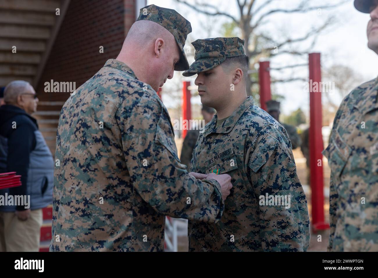 U.S. Marine Corps Brig. Gen. Michael E. McWilliams, left, commanding ...