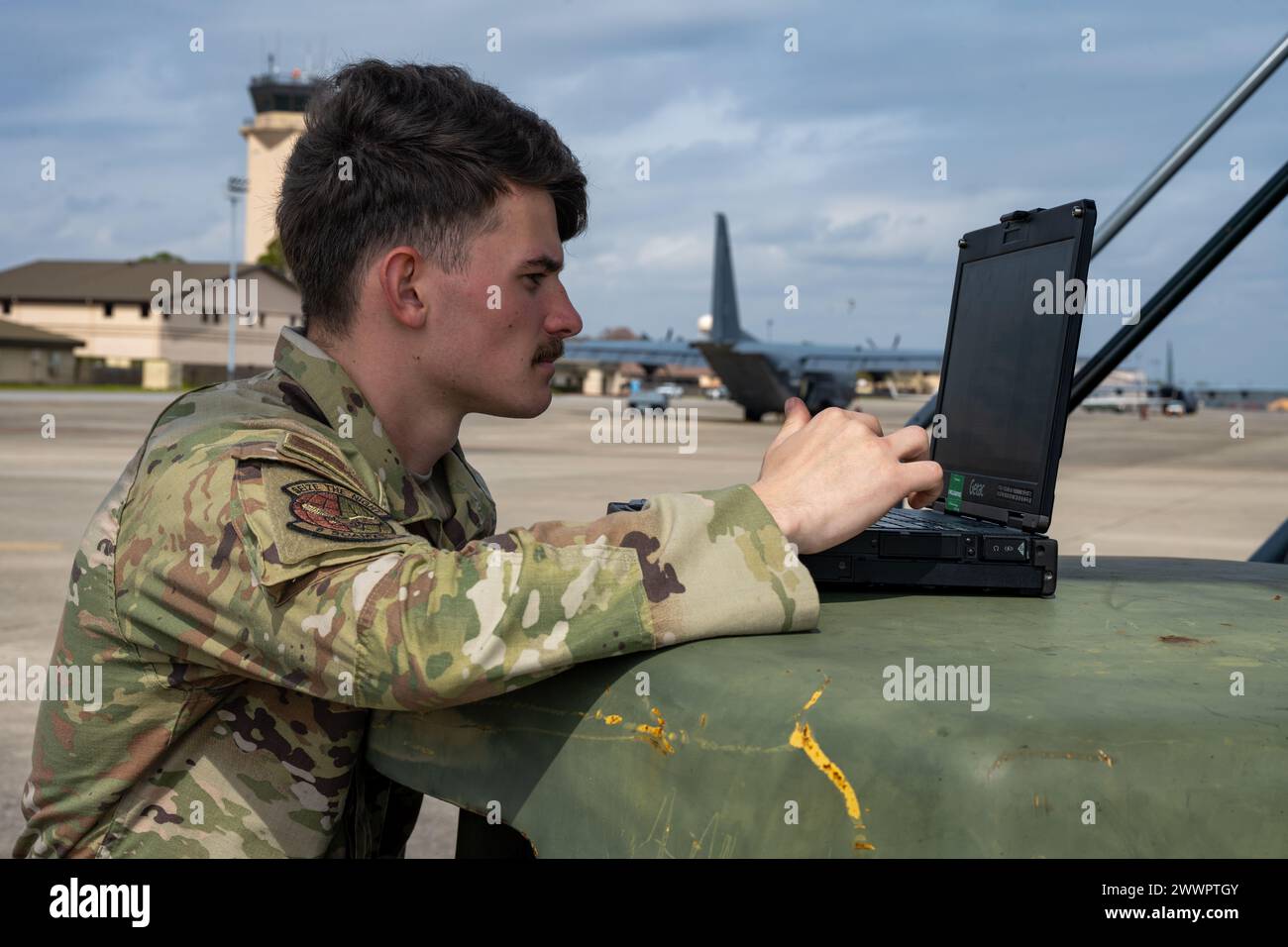U.S. Air Force Airman Luke Mantia, 8th Special Operations Squadron crew ...