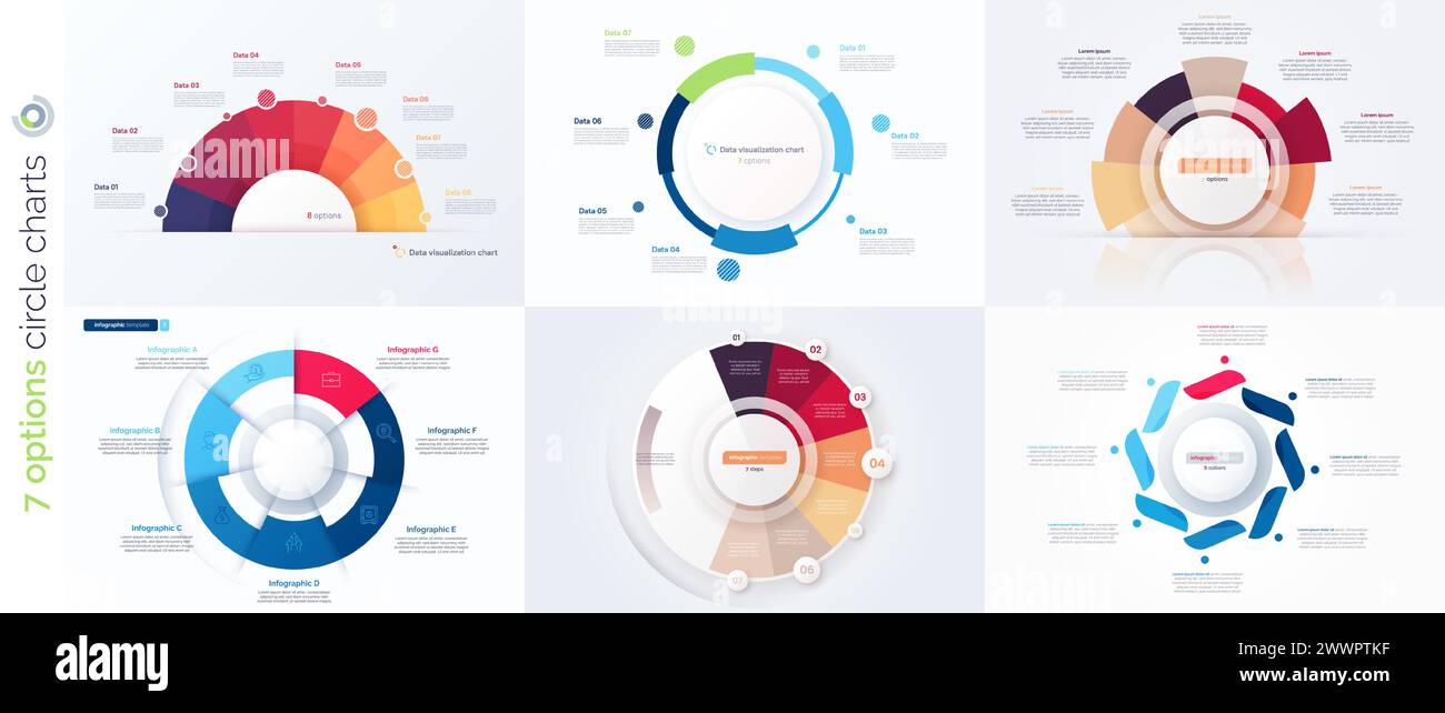 Seven option circle infographic design templates. Vector illustration ...