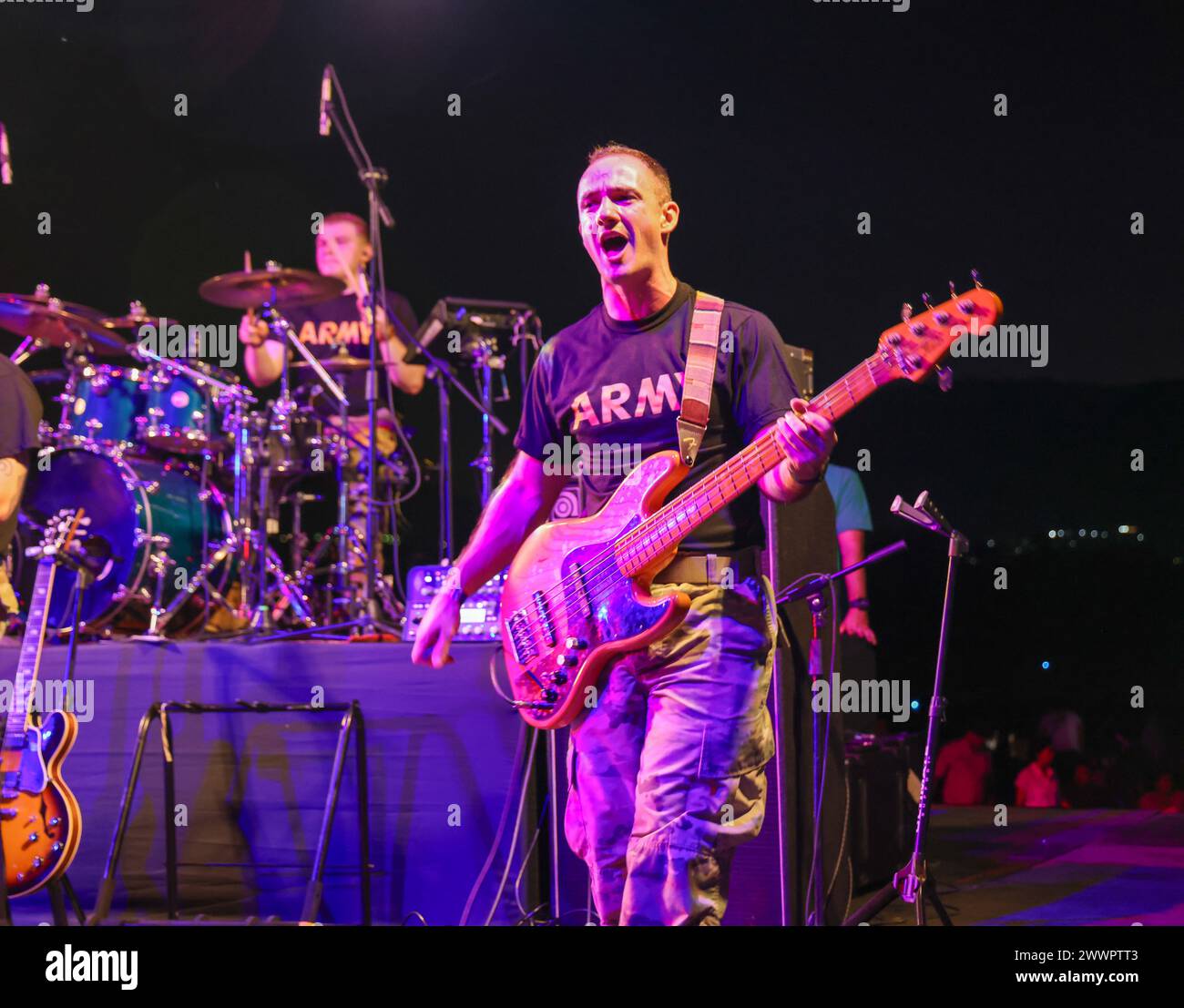 Staff Sgt. Chazz Rogers, squad leader and bassist with the 39th Army ...