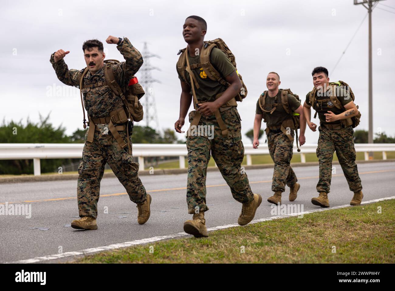 U.S. Marines with Marine Air Control Group (MACG) 18, participate in a ...
