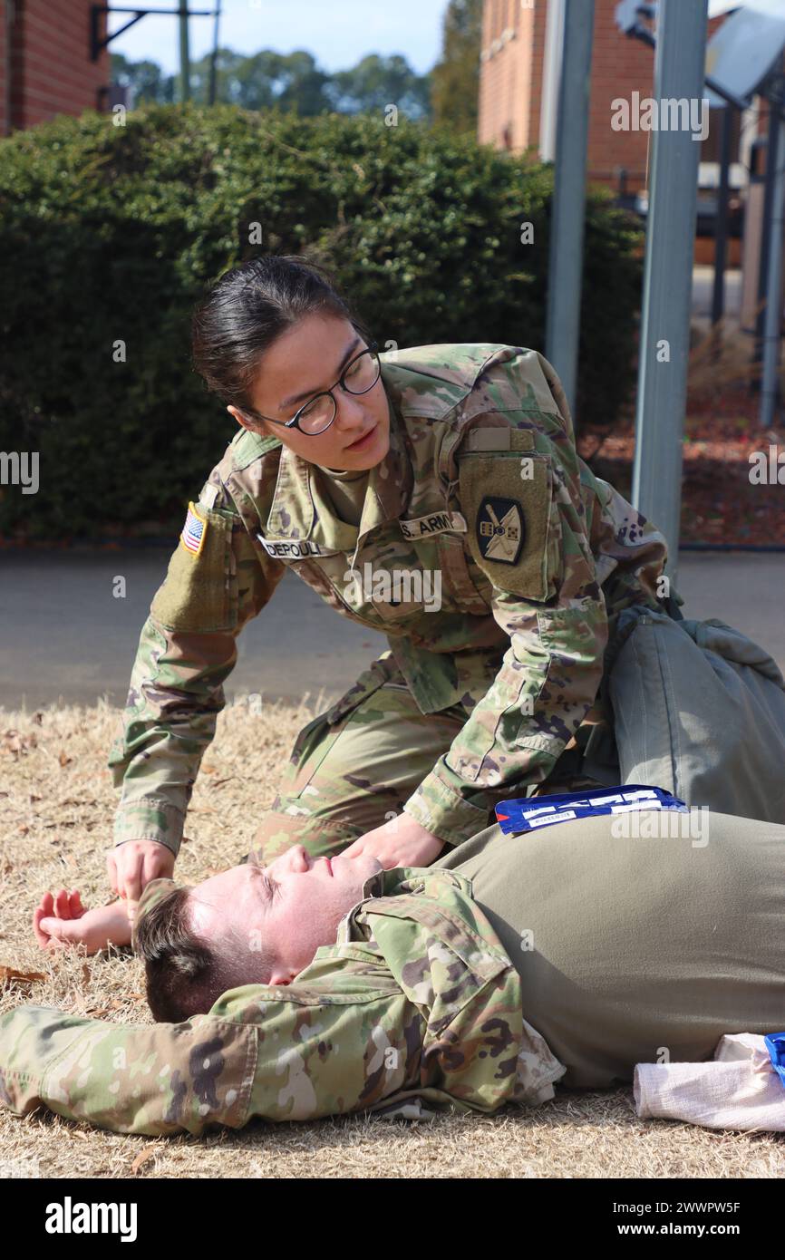 Sgt. Claudia DePouli, representing 5-113th Field Artillery Battalion ...