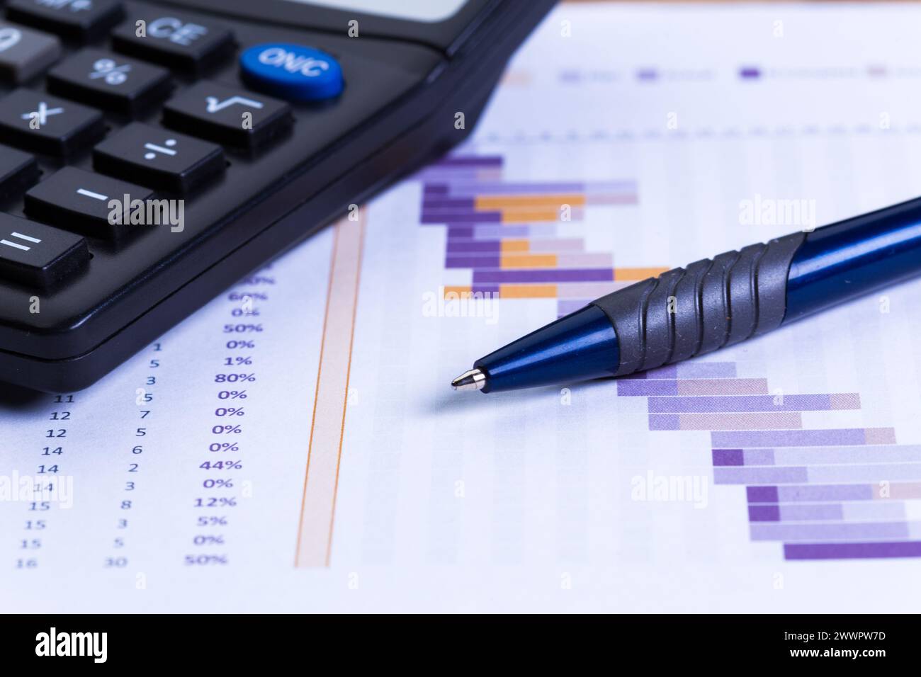 Graphs and Calculator Stock Photo - Alamy