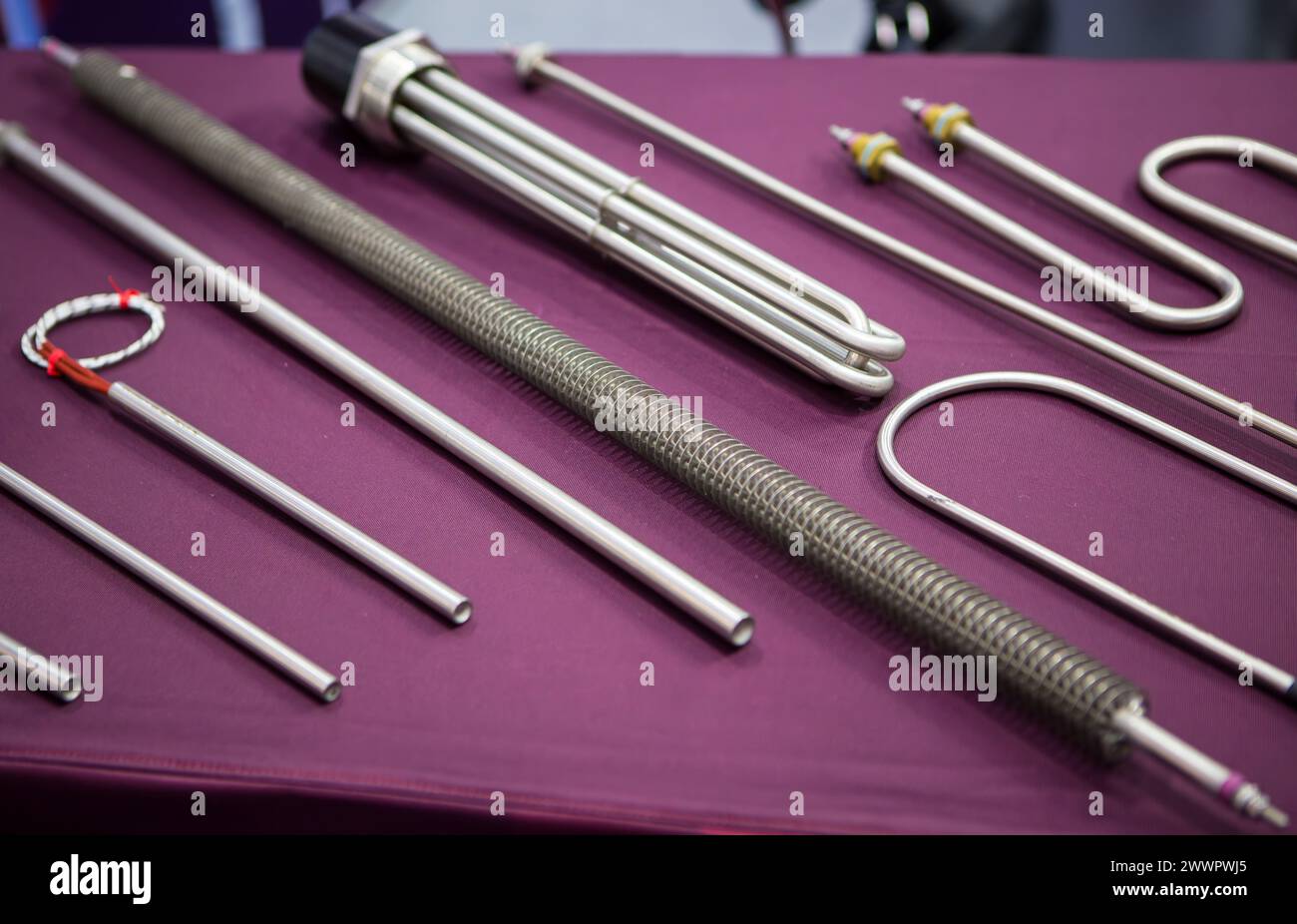 Thermowell Heater temperature instrument parts display on table Stock ...