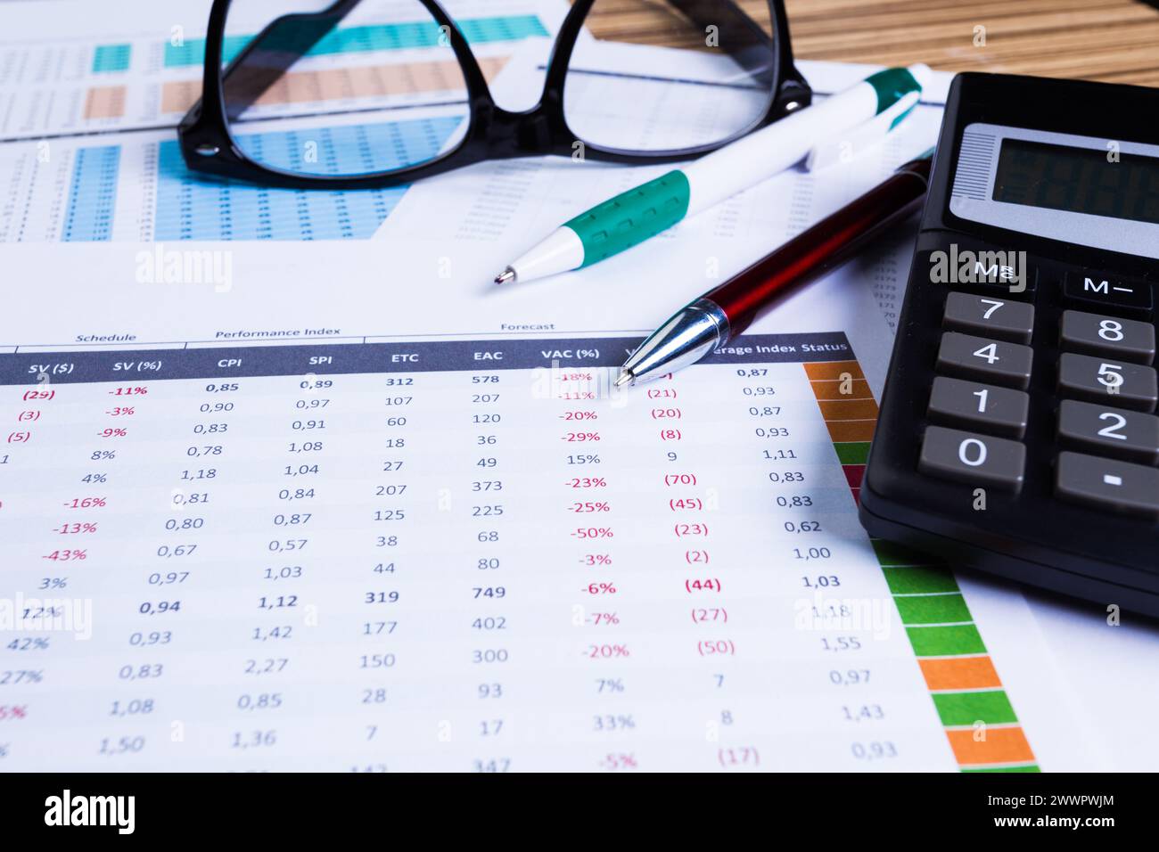 Graphs and Calculator Stock Photo - Alamy