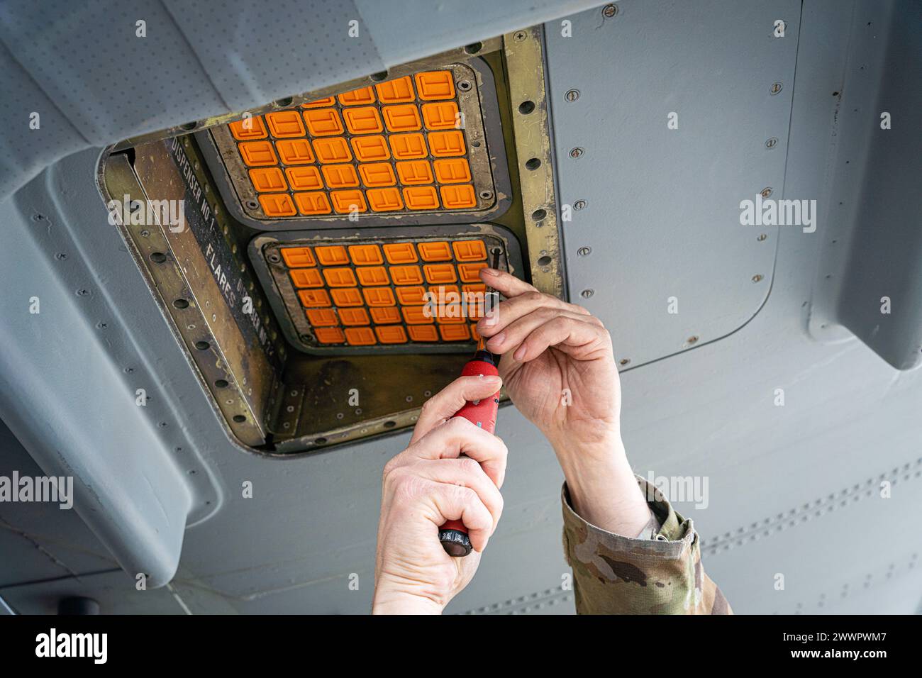A U.S. Airman with the 139th Aircraft Maintenance Squadron, Missouri ...
