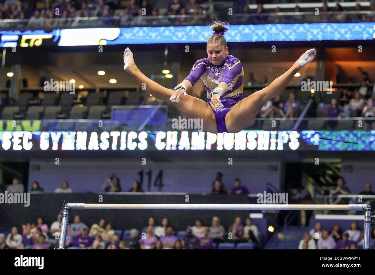 New Orleans, LA, USA. 23rd Mar, 2024. LSU's Ashley Cowan competes on ...
