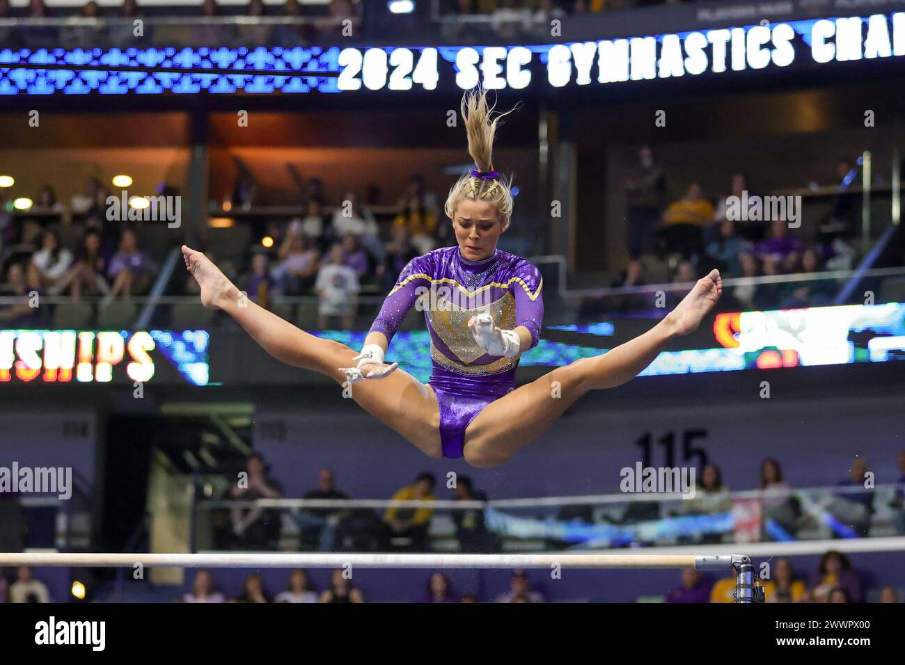 New Orleans, LA, USA. 23rd Mar, 2024. LSU's Olivia Dunne competes on ...