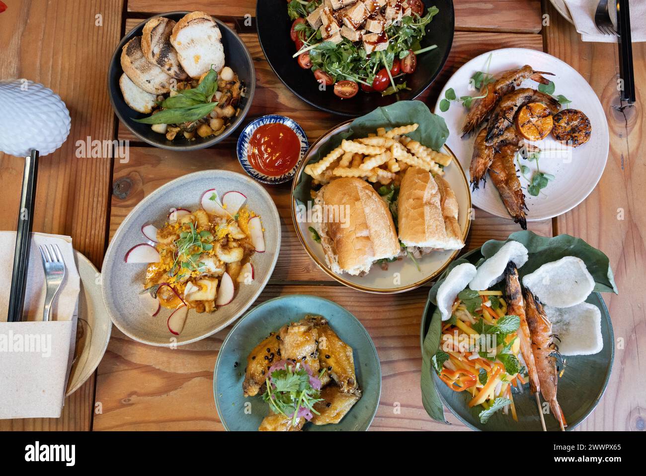 Asian Fusion Feast Stock Photo - Alamy