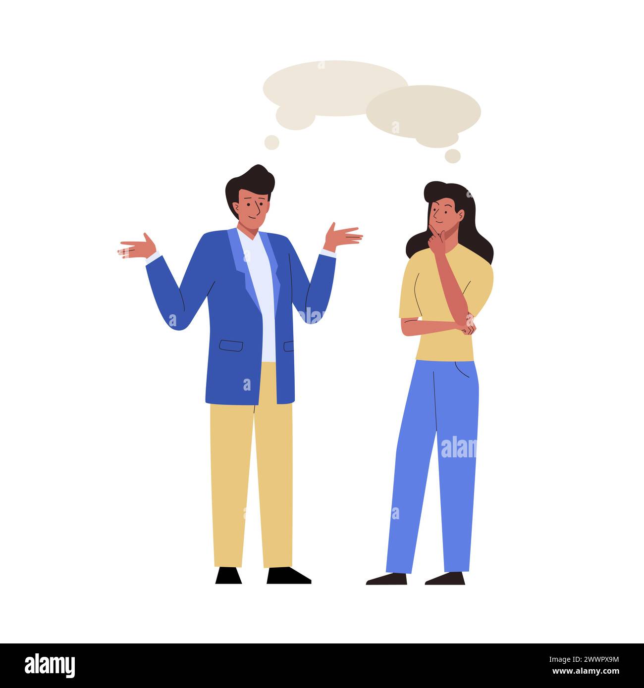 Business people meet and talk with each other with speech bubbles ...