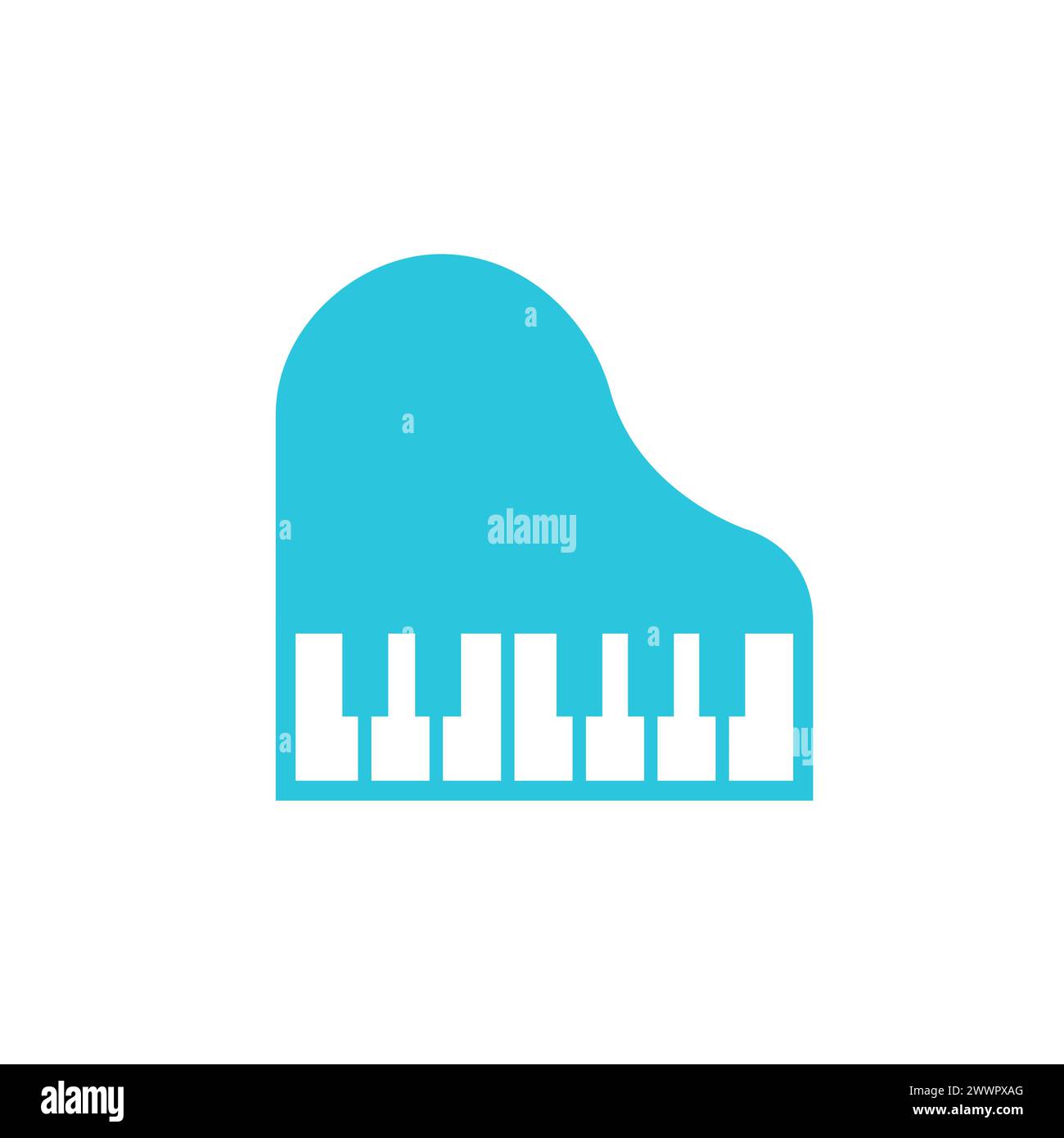Piano icon isolated on white background. From blue icon set Stock ...