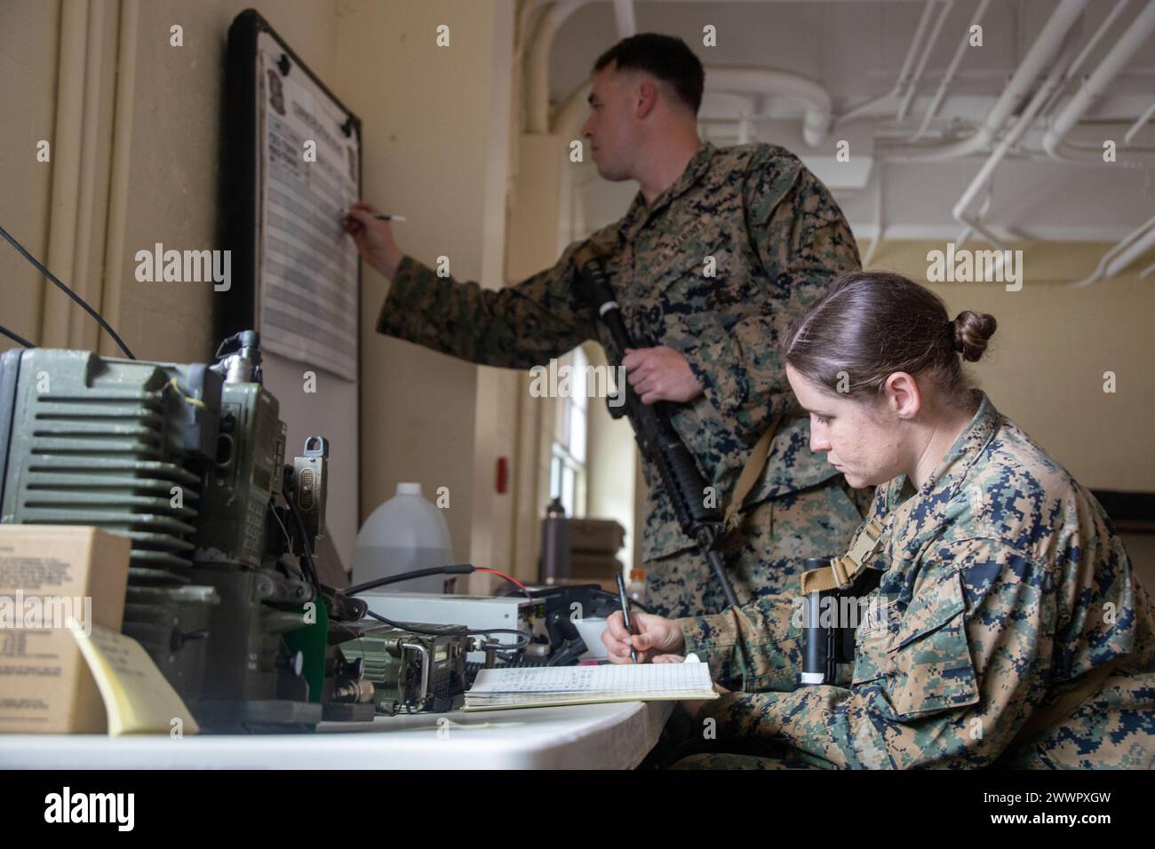 U.S. Marines with Headquarters and Support Company, Marine Wing Support ...