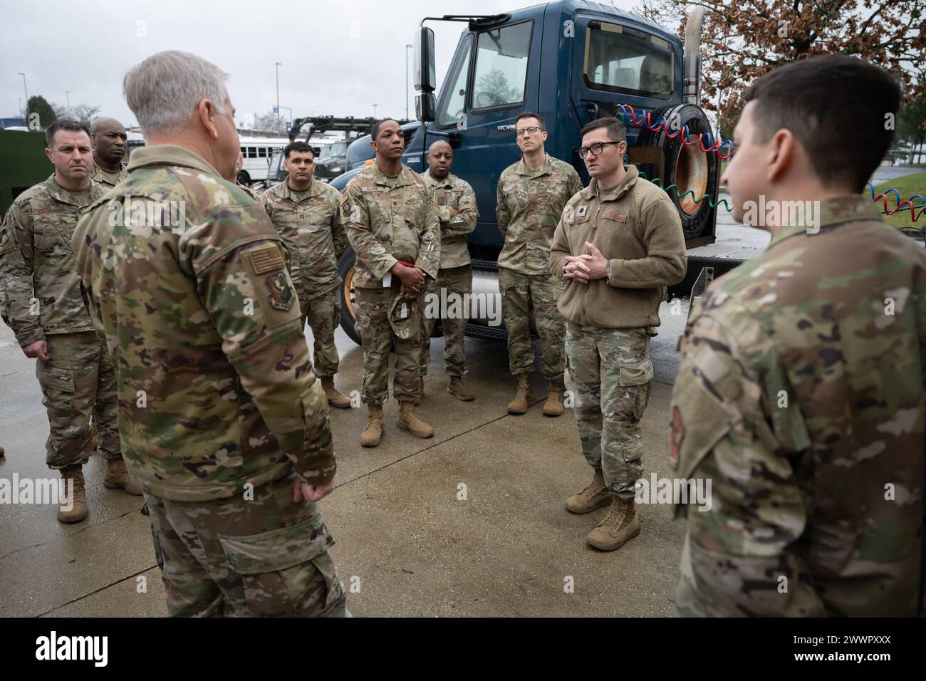 U.S. Air Force Lt. Col. Joseph Mercurio, center, 52nd Logistics ...