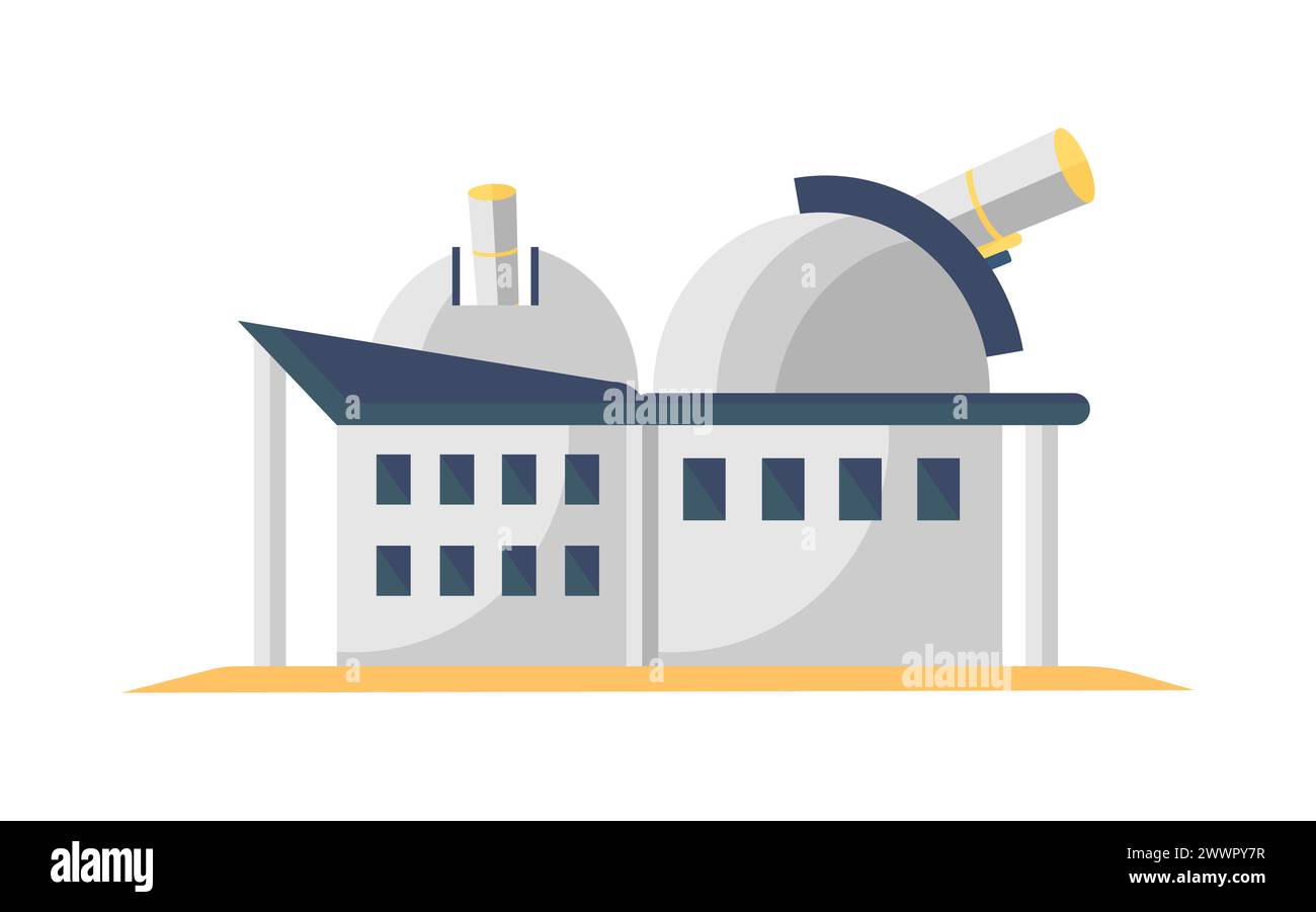 Observatory dome building with telescope for space research and ...