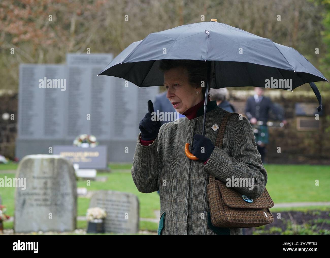 The Princess Royal lays a wreath at the Lockerbie Air Disaster Memorial ...