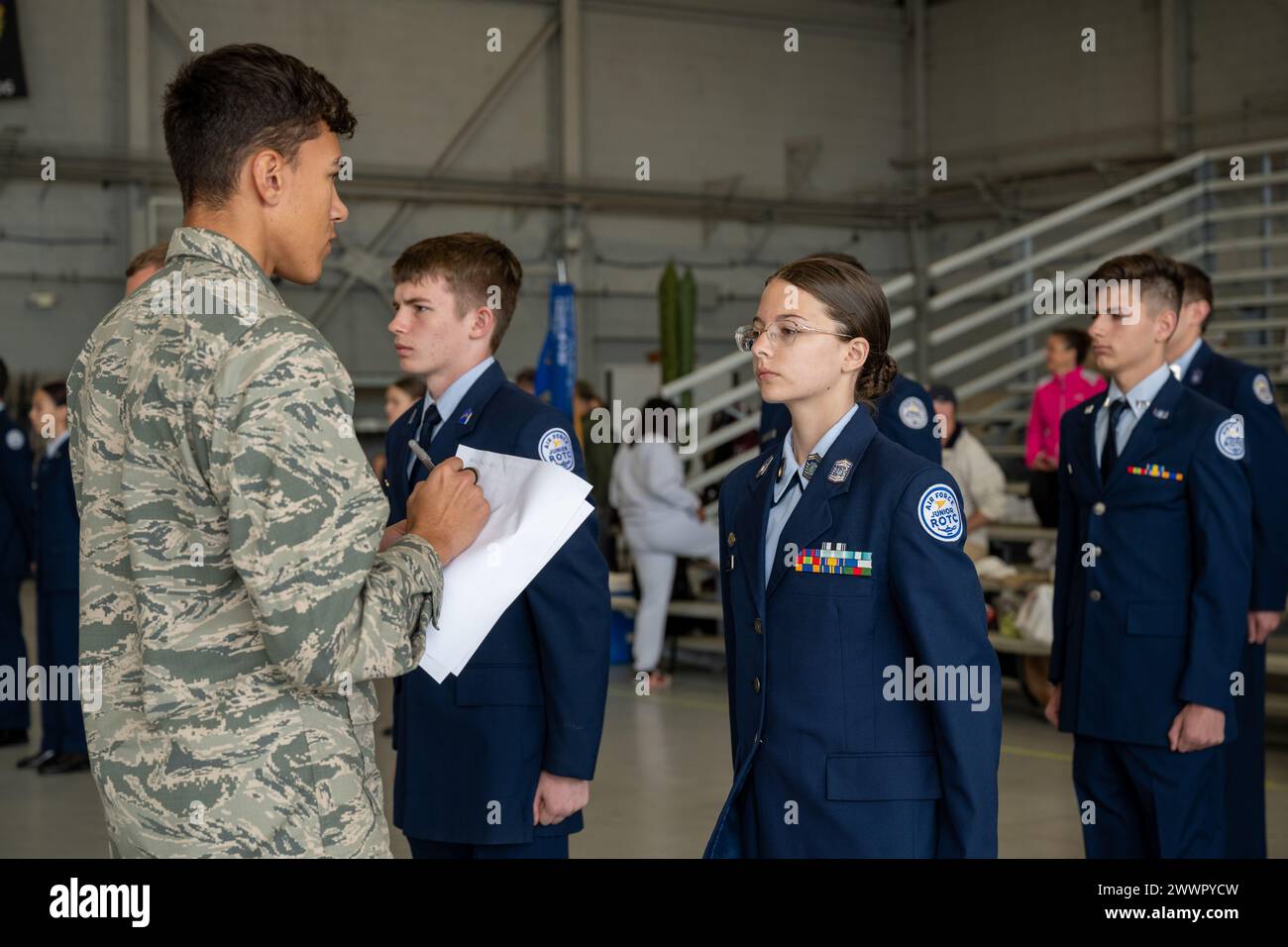 An Air Force Junior ROTC cadet from Fort Walton Beach High School tests ...