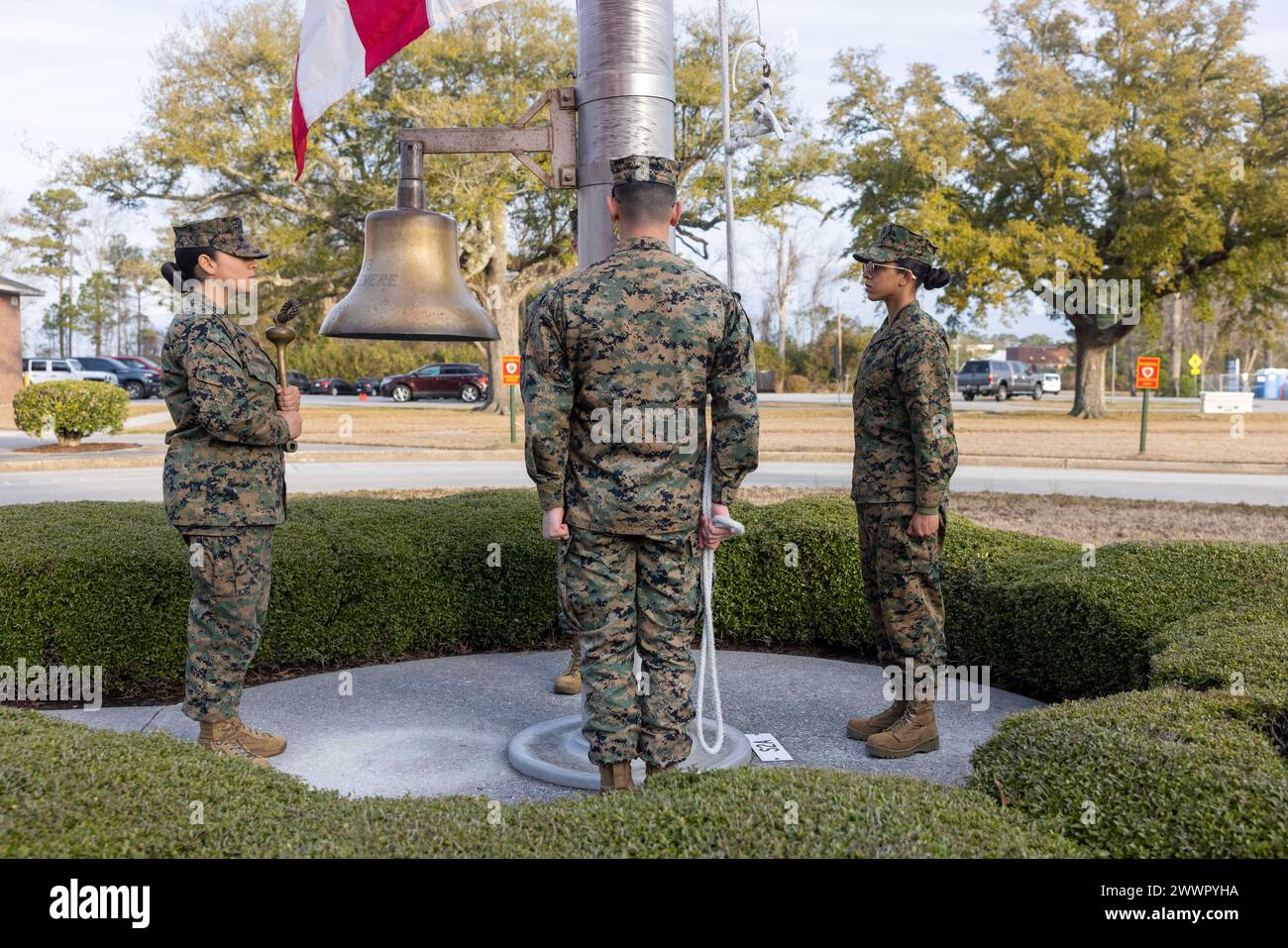 U.S. Marines with 2nd Marine Logistics Group, prepare to present ...
