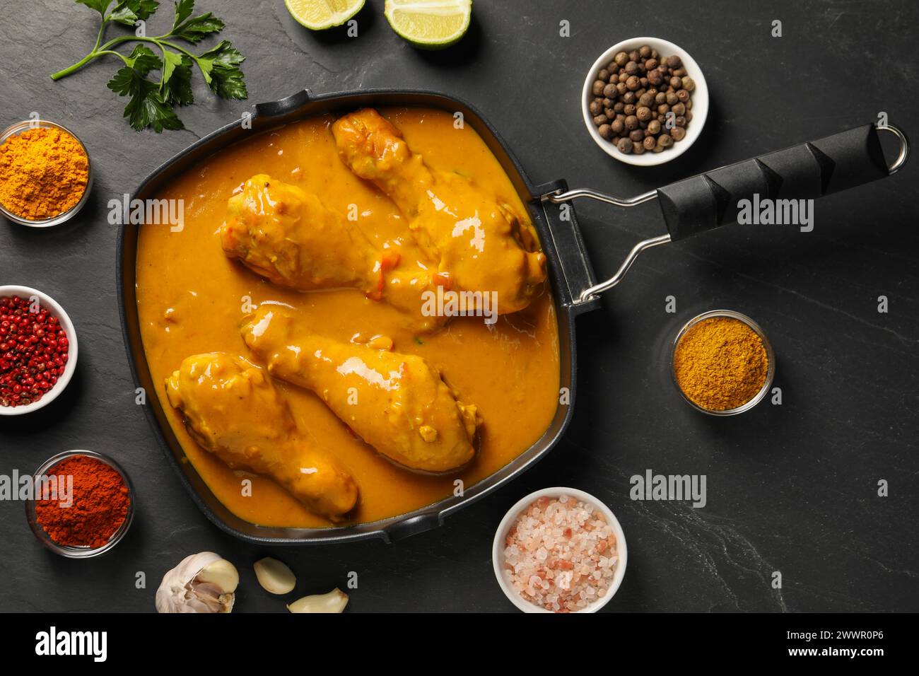 Flat pan chicken india hi-res stock photography and images - Alamy