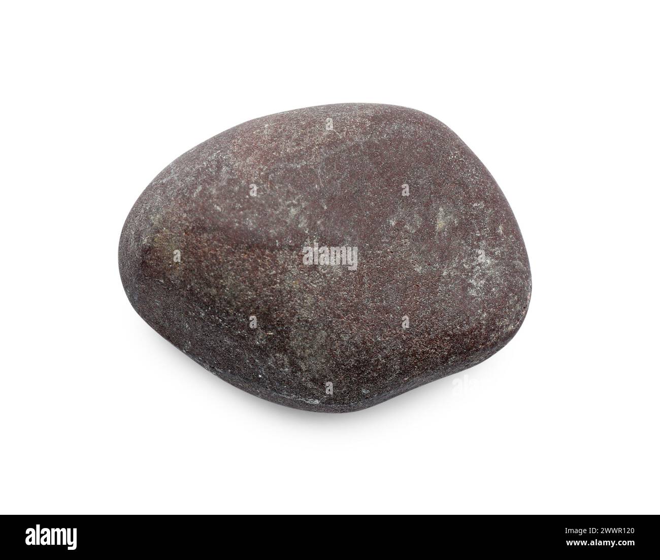 One dark grey stone isolated on white, top view Stock Photo - Alamy