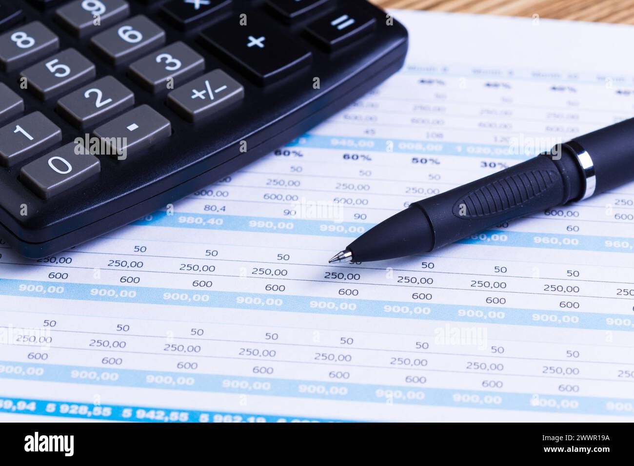 Graphs and Calculator Stock Photo - Alamy