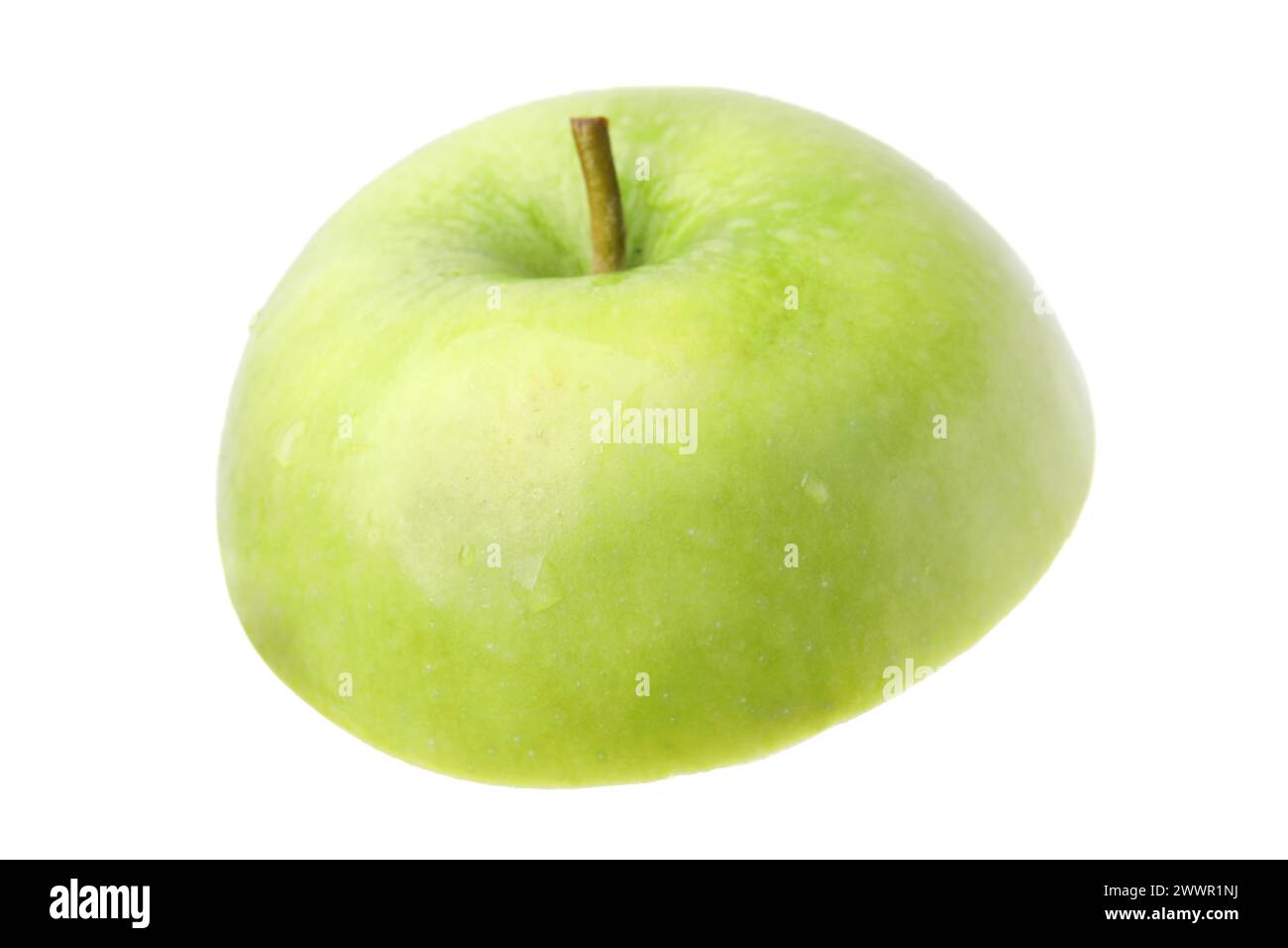 Piece of ripe green apple isolated on white Stock Photo - Alamy