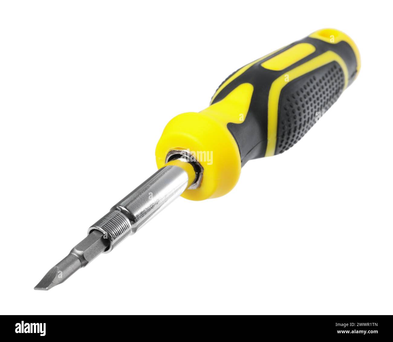 One screwdriver with color handle isolated on white Stock Photo - Alamy