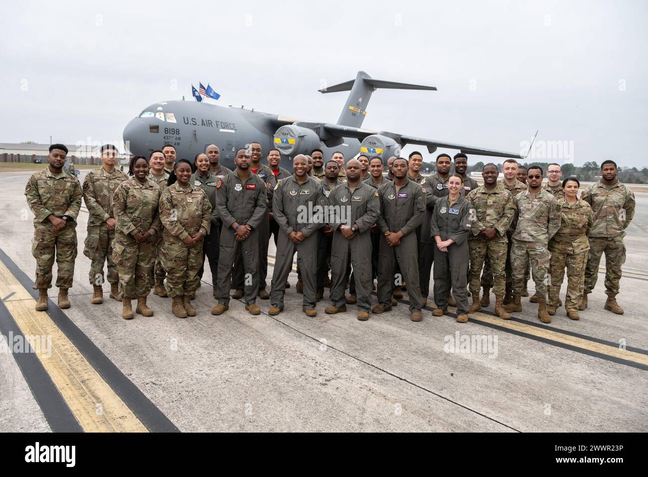 A group of 36 U.S. Airmen from Travis Air Force Base, California ...
