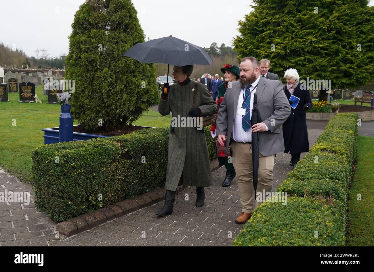 The Princess Royal before laying a wreath at the Lockerbie Air Disaster ...