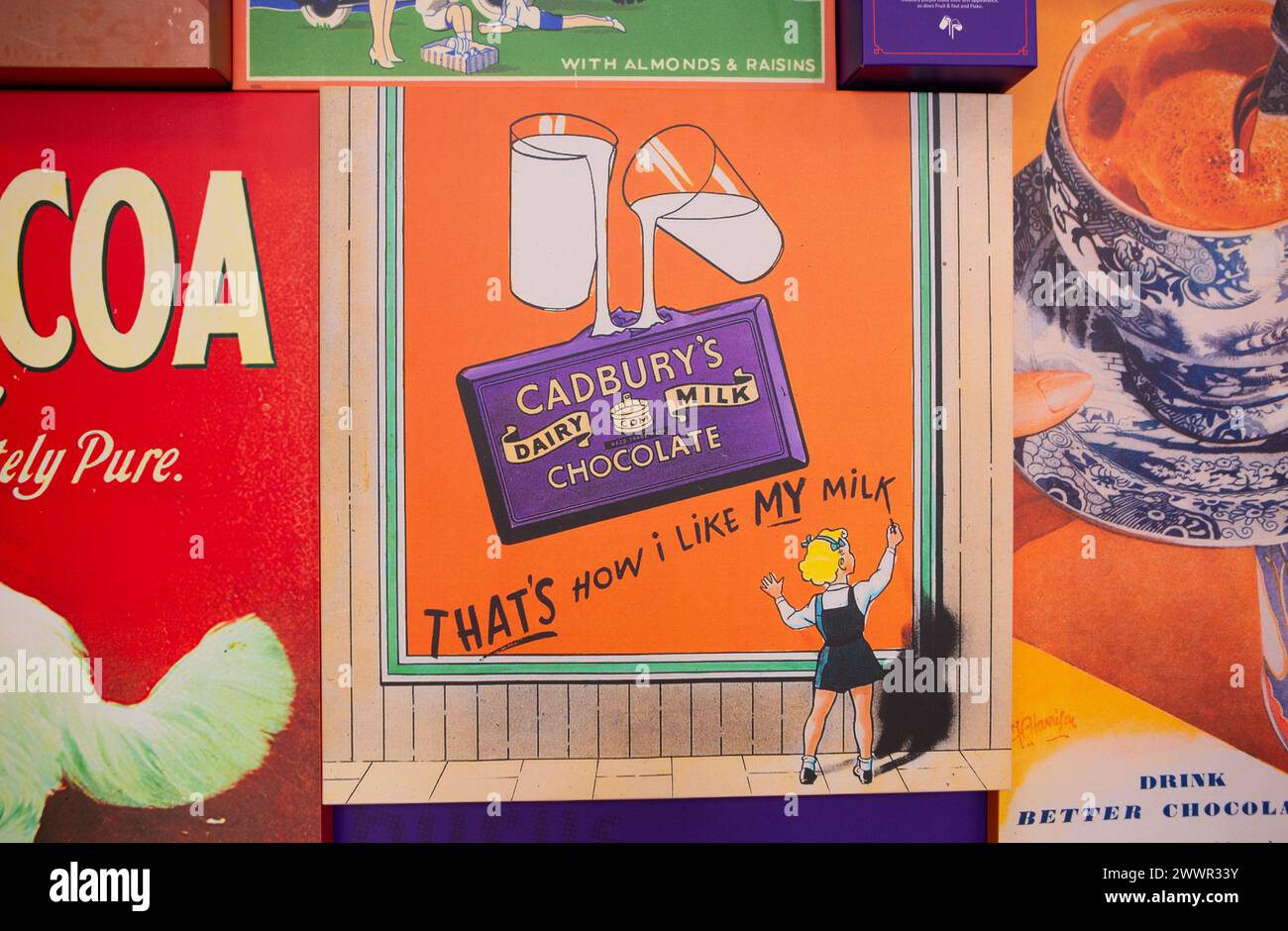 Vintage replica Cadbury's Advertising signs of their chocolate products ...