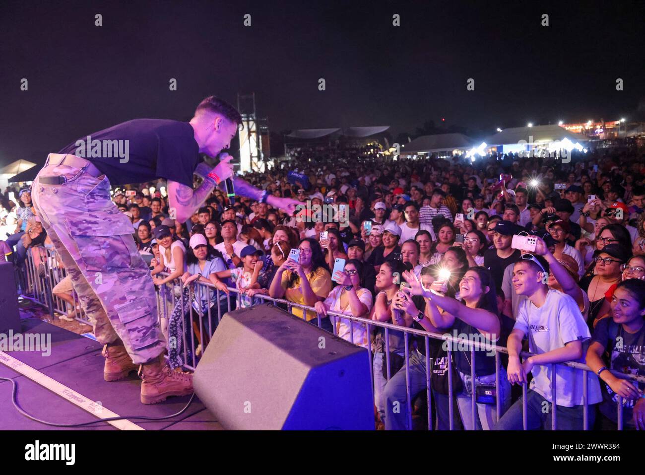 Sgt. Joshua Burpee, saxophonist and vocalist with the 39th Army Band ...