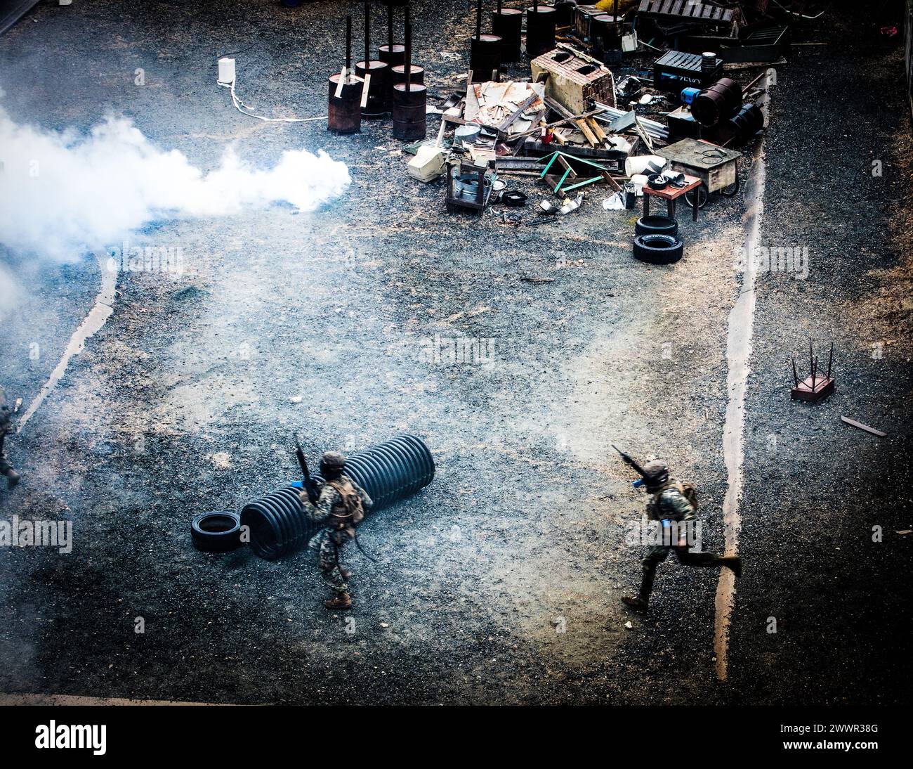 Marines with Bravo Company, Marine Barracks Washington D.C. maneuver ...