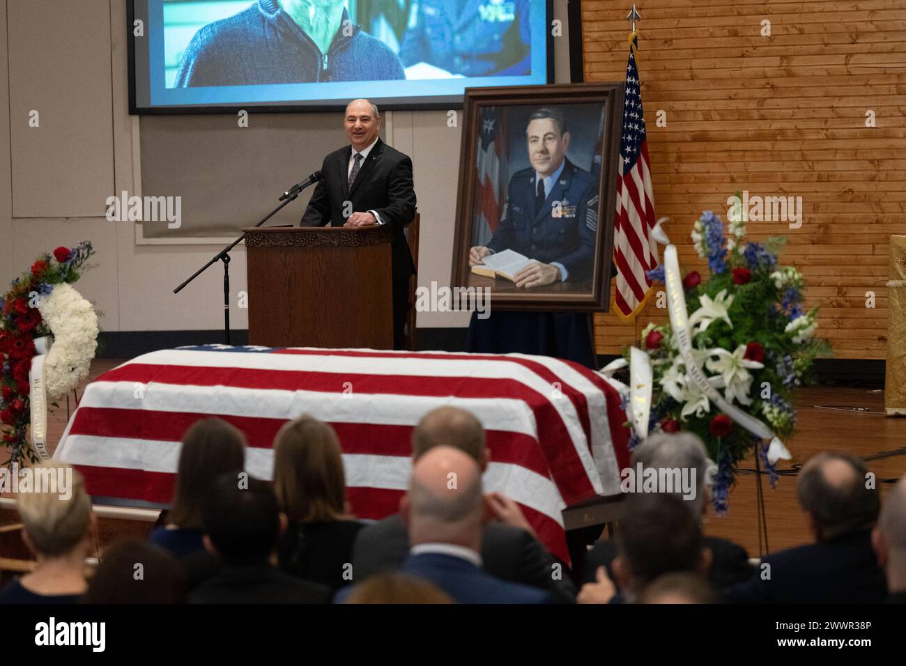 Retired U.S. Air Force Lt. Col. Ken Gaylor delivers remarks during the ...
