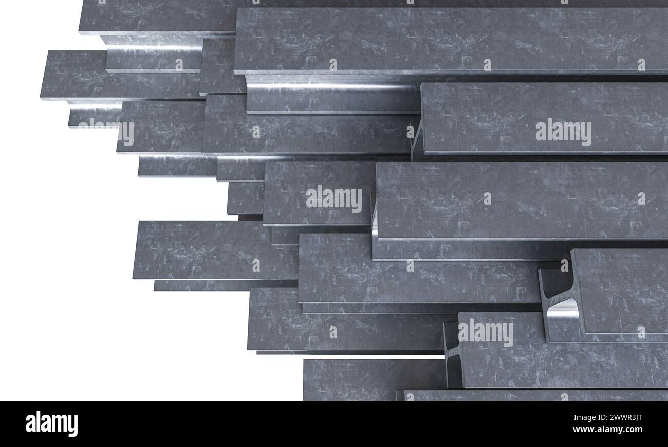 White metallic beams hi-res stock photography and images - Alamy