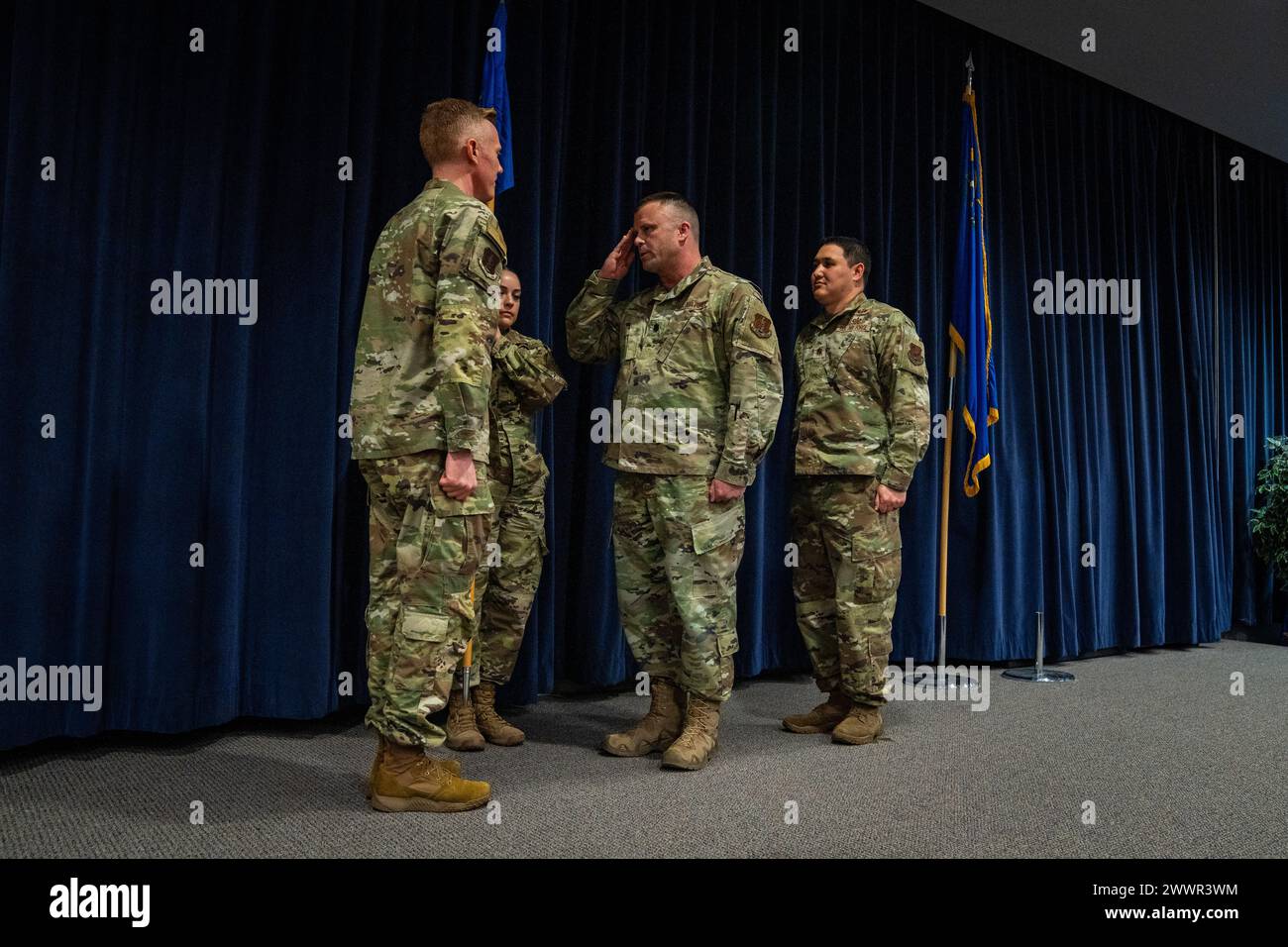 A change of command ceremony for the 152nd Security Forces Squadron ...
