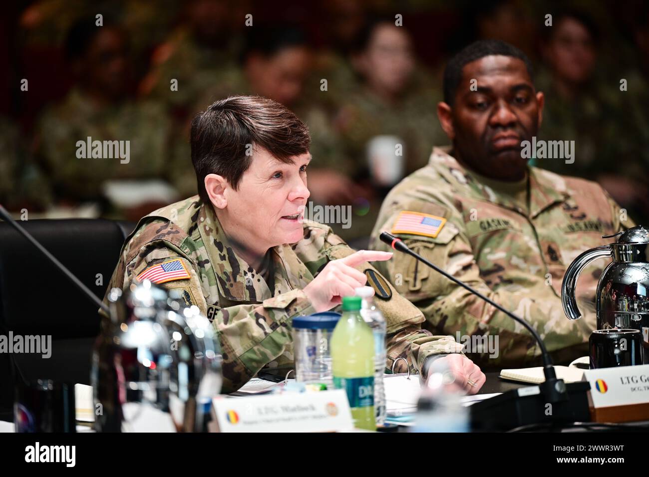 Lt. Gen. Maria Gervais, deputy commander, TRADOC, speaks at the Army ...