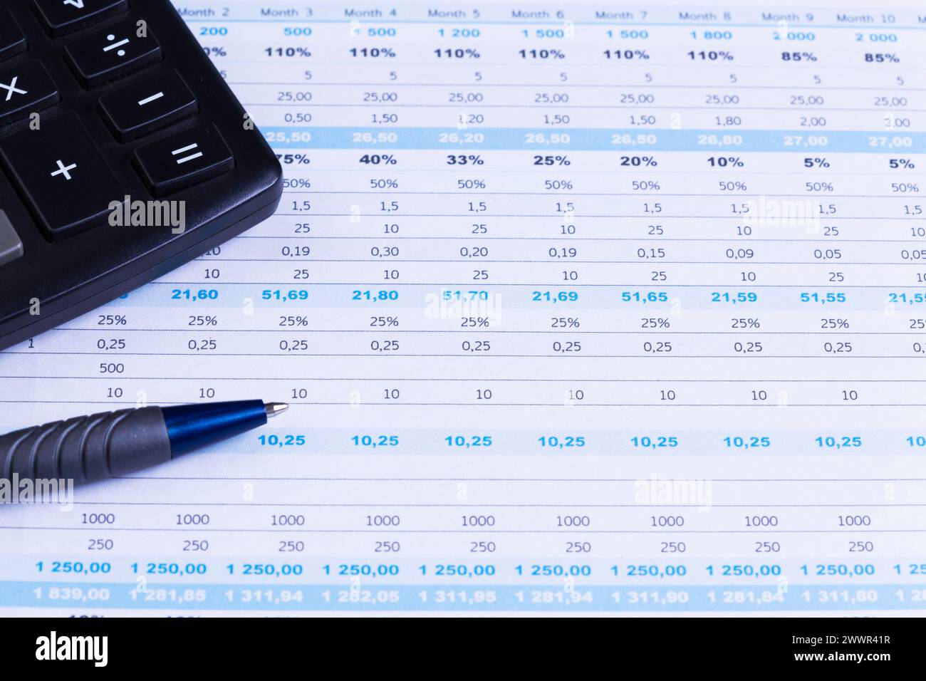 Graphs and Calculator Stock Photo - Alamy