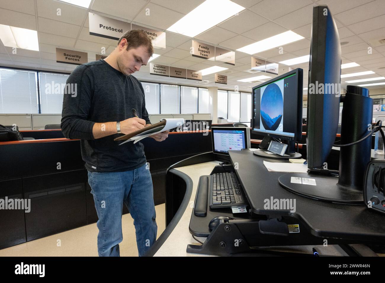 Lucas Rigdon, a controller at Air Force Mortuary Affairs Operations ...