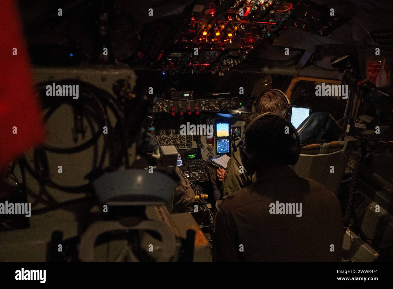 U.S. Air Force KC-135 Stratotanker pilots assigned to the 351st Air ...