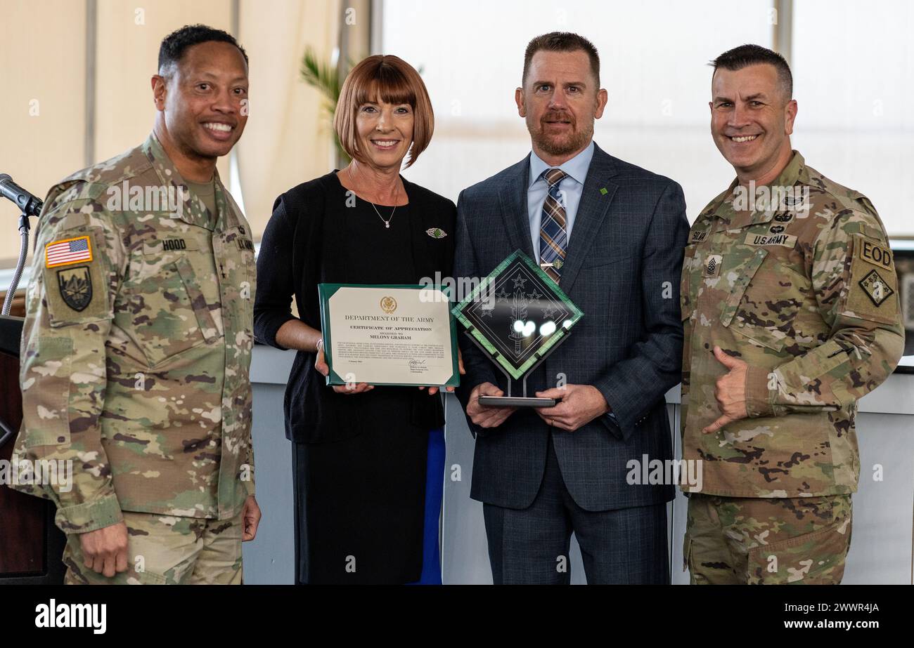 Maj. Gen. Daryl O. Hood (left), the commanding general of the 20th Chemical, Biological ...