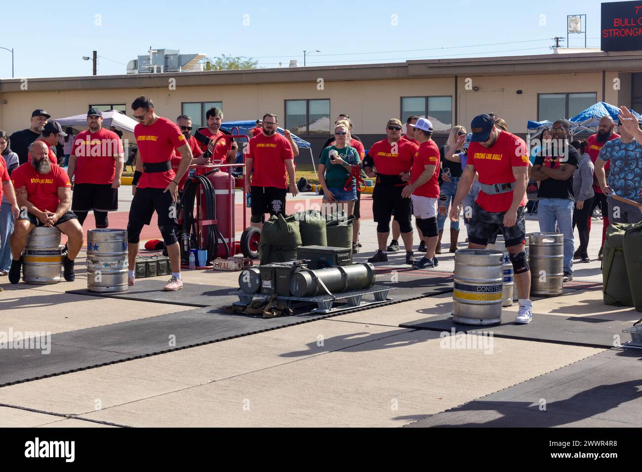 U.S. Marines and civilians compete in the Bull of The Dessert Strongman ...