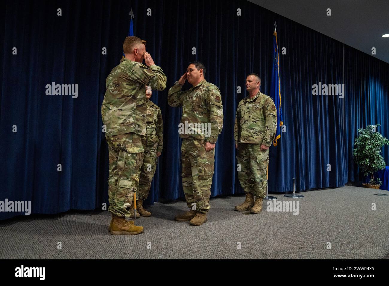 A change of command ceremony for the 152nd Security Forces Squadron ...
