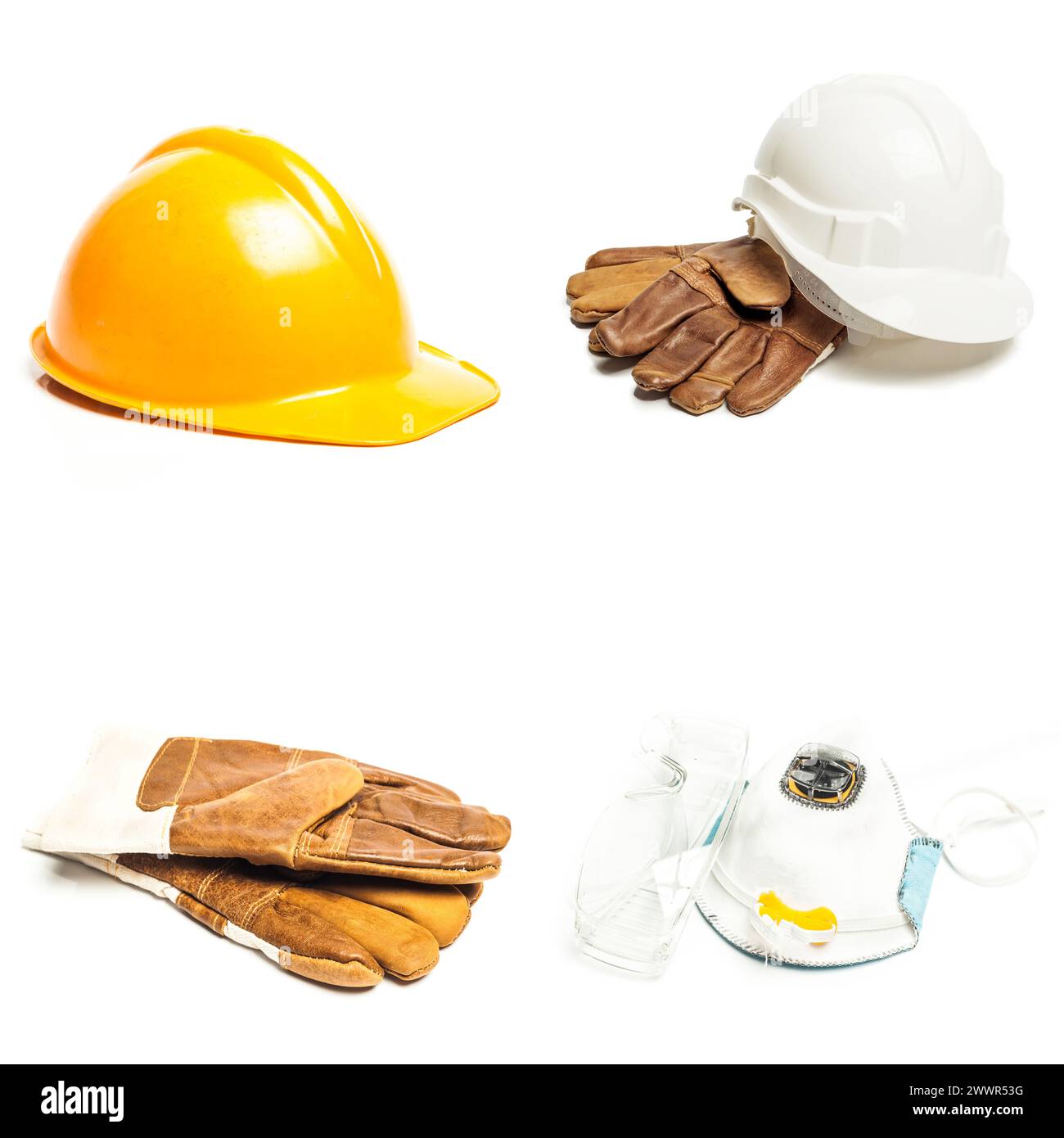 Standard construction safety equipment Stock Photo - Alamy