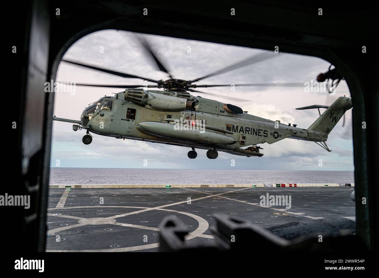 A CH-53E Super Stallion, assigned to the “White Knights” of Marine ...