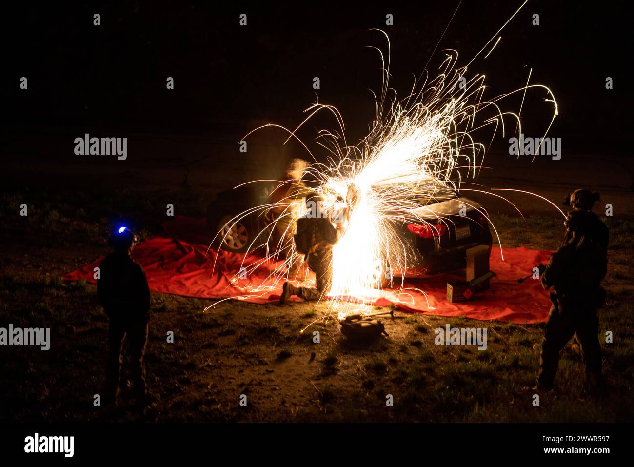 U.S. Marine Corps aircraft rescue and firefighting specialists with ...