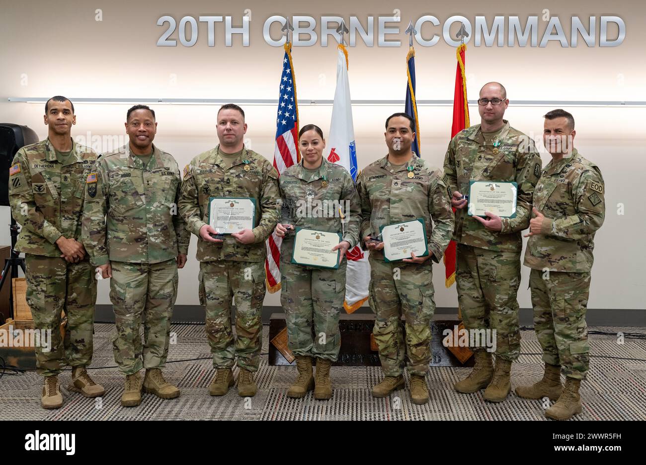 Maj. Gen. Daryl O. Hood (second from the left), the commanding general ...