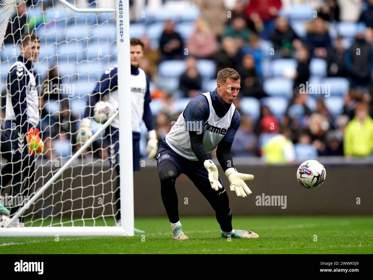 Coventry City goalkeeper Simon Moore during a training session at the ...