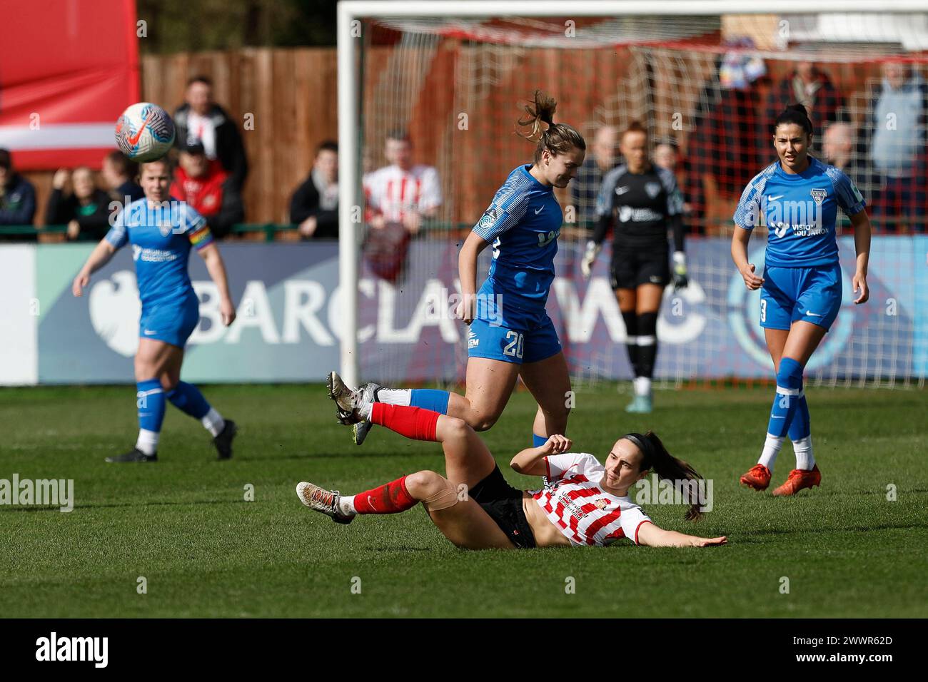 Durham Women's Saoirse Noonan in action with Sunderland's Jenna Dear ...